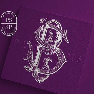 PS SP Vintage Wedding Monogram Logo Design SVG 2-letter Monogram P S ...