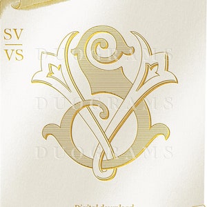 SV VS Wedding Monogram Logo S V Intertwined Monogram V S Wreath SVG - Etsy