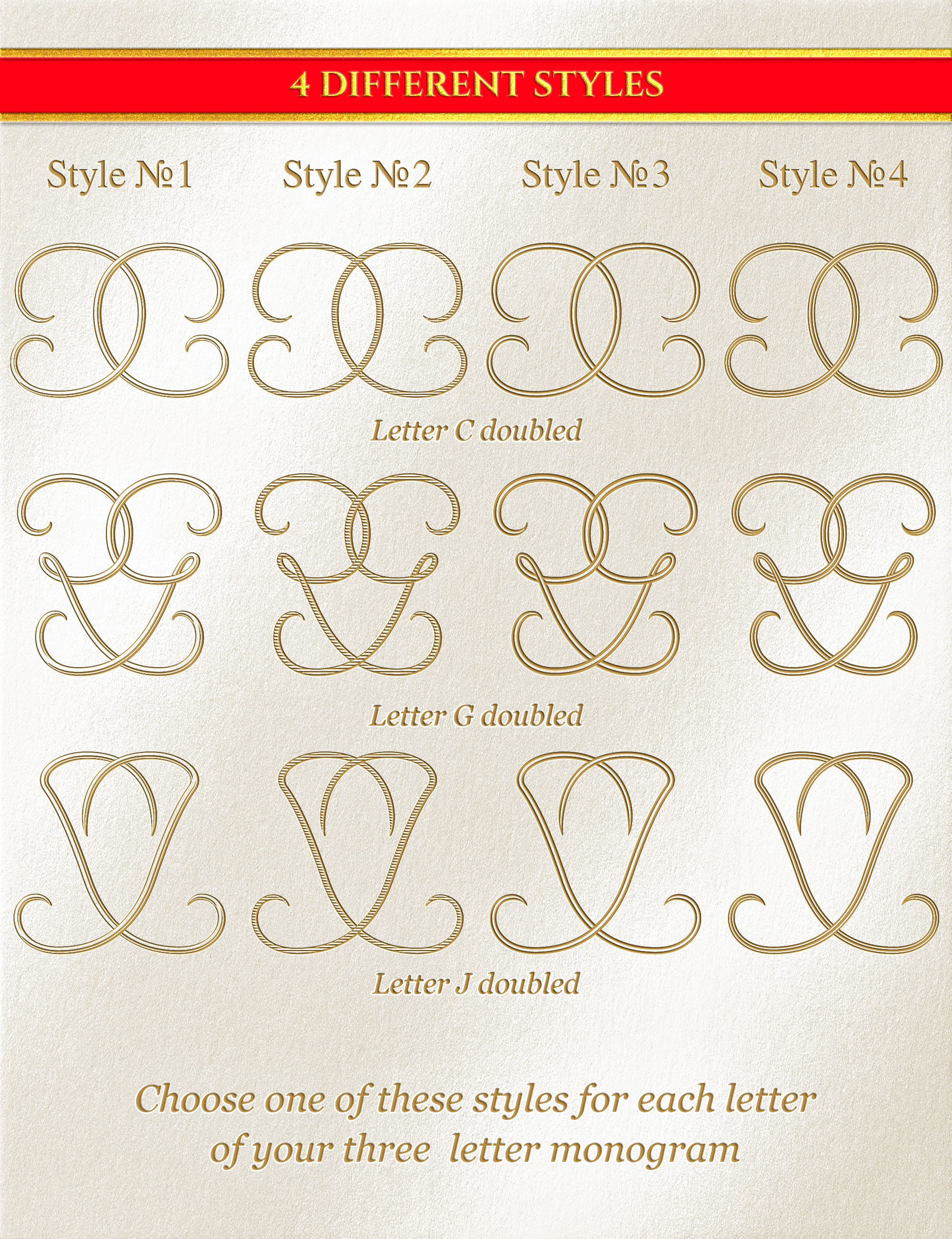 Personalized 3-letter Monogram Logo Custom Wedding Monogram Designs SVG ...