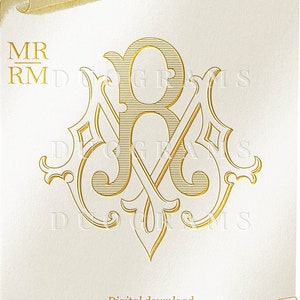 MR RM Wedding Monogram Logo Design SVG Digital Download + 2 Free Wreath ...