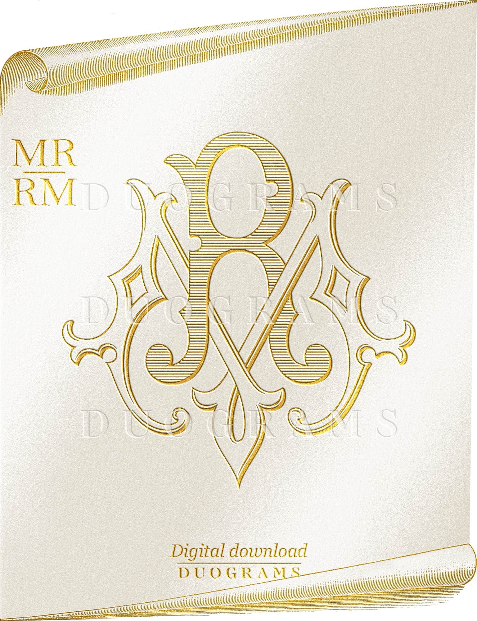 MR RM Wedding Monogram Logo Design SVG Digital Download + 2 Free Wreath ...