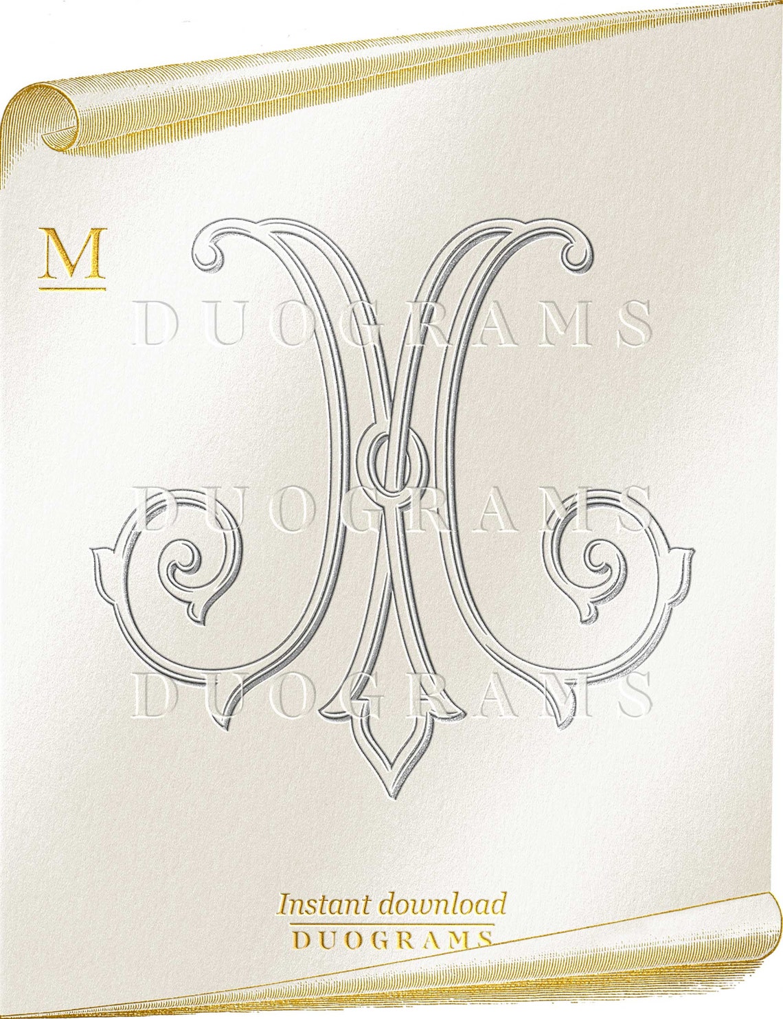 Single Letter Monogram M Floral Wedding Monogram Logo Design SVG, PNG ...