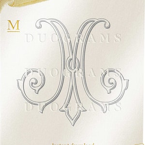 Single Letter Monogram M Floral Wedding Monogram Logo Design SVG, PNG ...