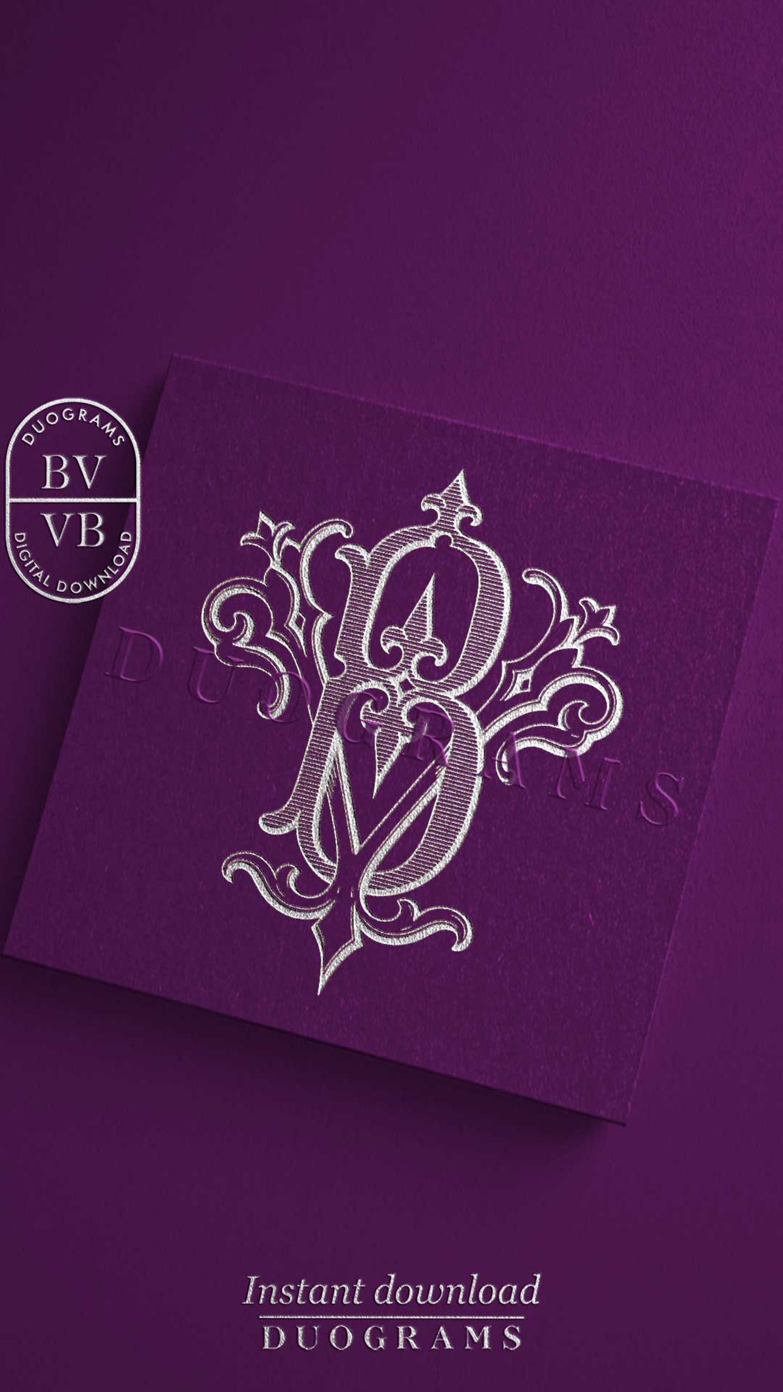 BV VB Wedding Monogram Logo Designs B V 2-letter Monogram SVG & Png ...