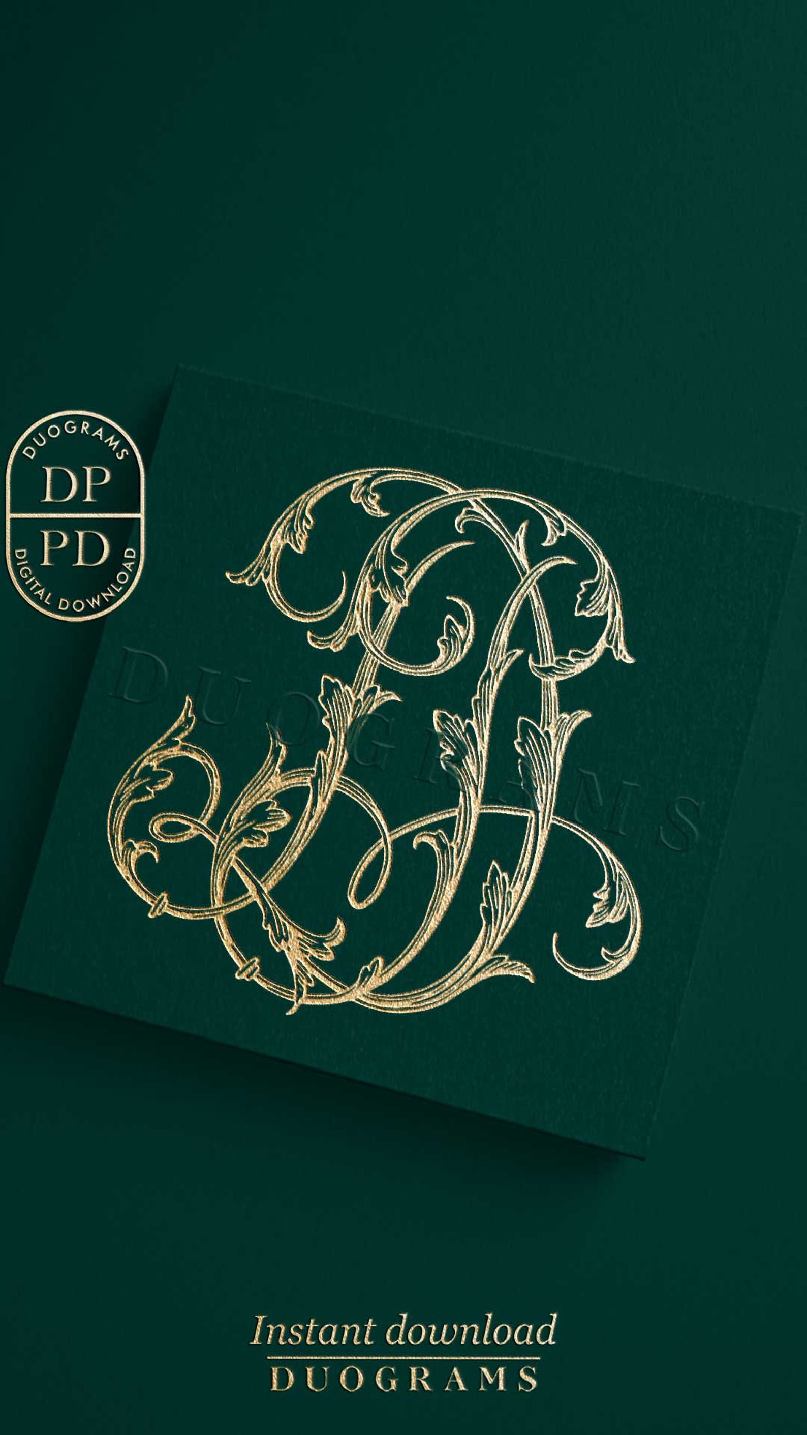 DP PD Vintage Wedding Monogram Logo Design D P 2-letter Monogram P D ...