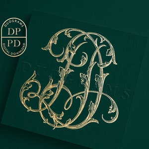 DP PD Vintage Wedding Monogram Logo Design D P 2-letter Monogram P D ...