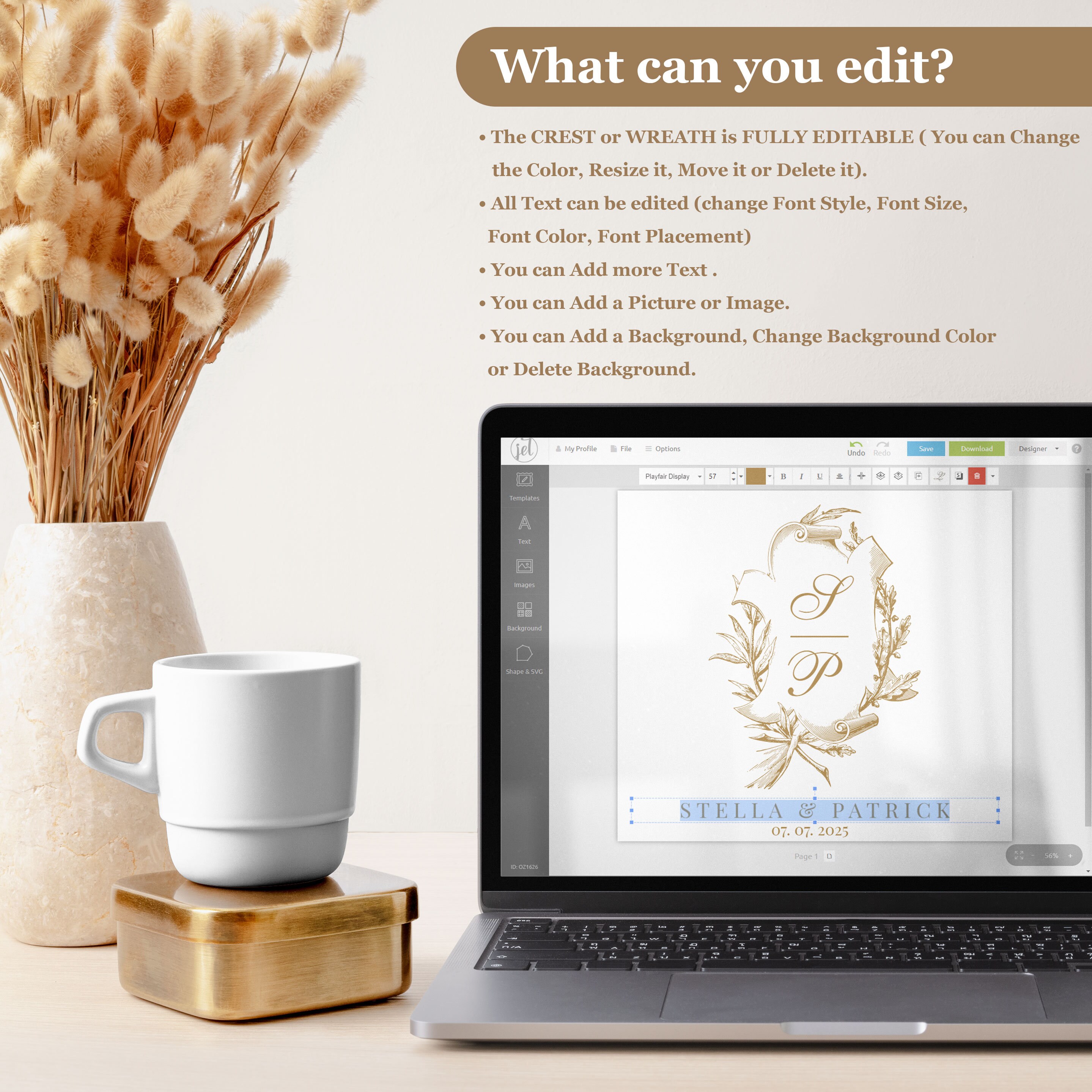 Wedding Crest Logo Design | Family Crest | Wedding Monogram Logo ...