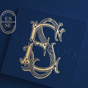 ES SE Vintage Wedding Monogram Logo Design SVG Two Letter Monogram E S ...