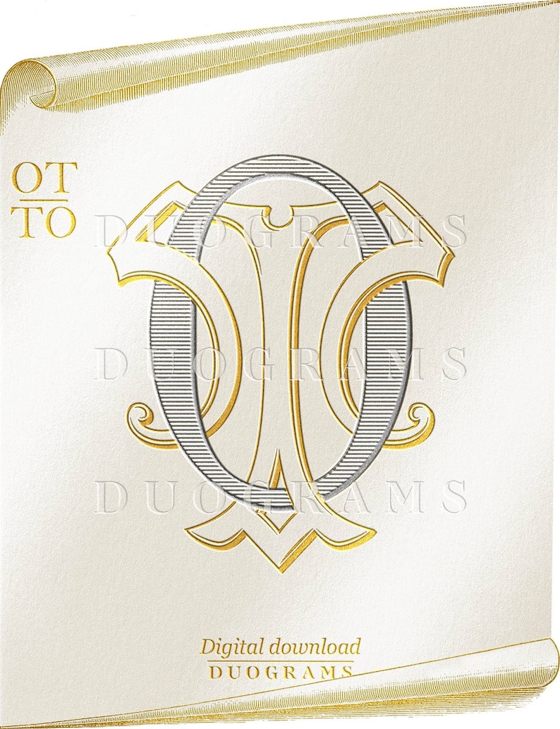 OT TO Vintage Two Letter Monogram Design O T T O Two Letter Monogram ...