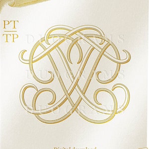 Wedding Monogram Logo Design PT TP Monogram Wreath SVG - Etsy