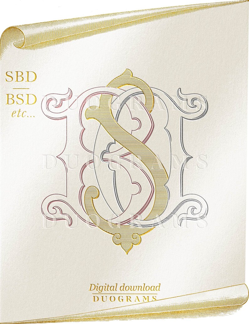 SBD 3-letter Wedding Monogram Logo Design BSD BDS Etc + 2 Free Wreath ...