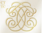 Wedding Monogram Logo CT TC Monogram Wreath SVG - Etsy