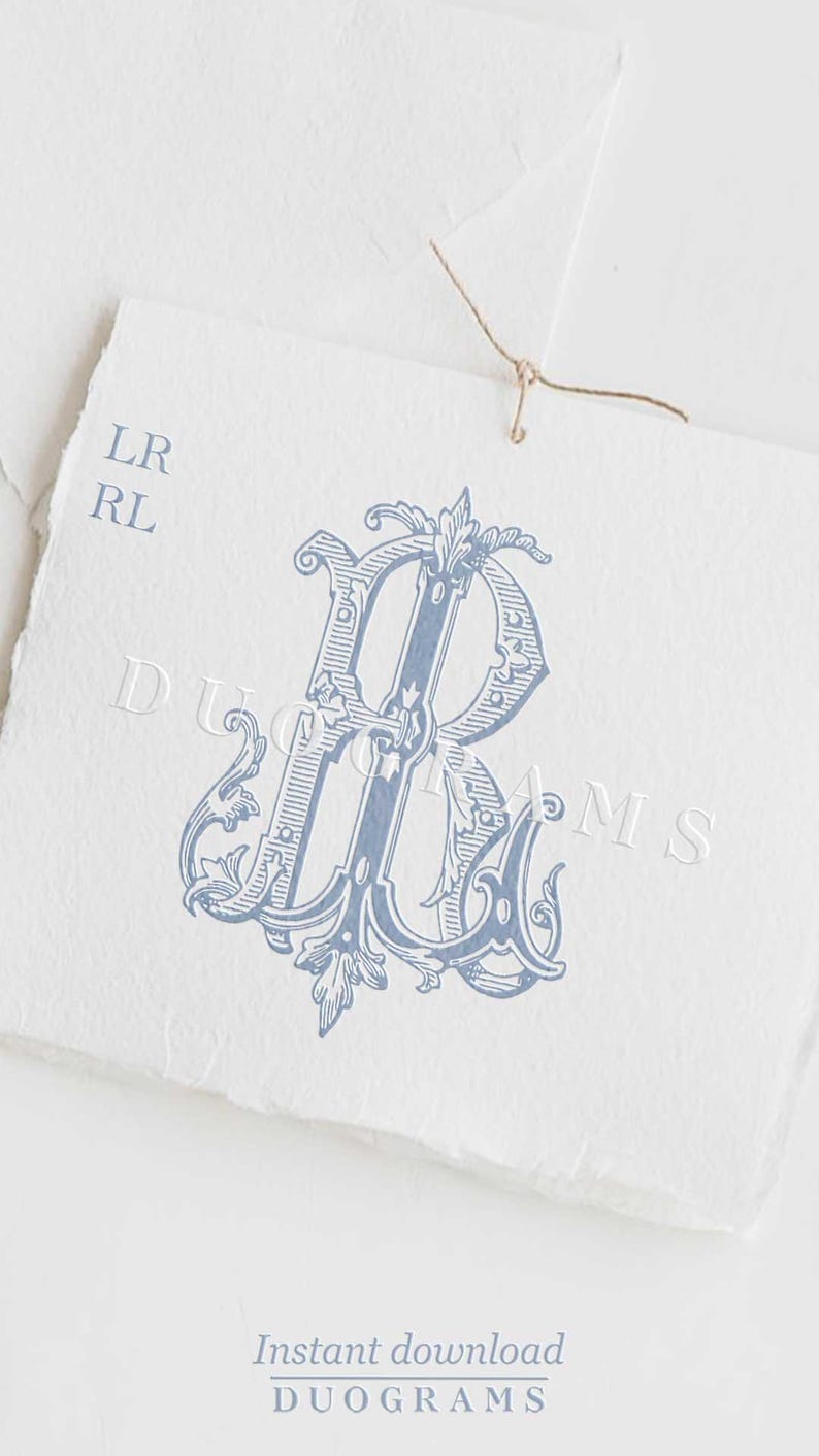 LR RL Vintage Wedding Monogram Logo Designs SVG 2-letters Monogram L R ...