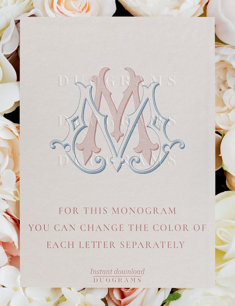 Wedding Monogram Logo Design MM Monogram Wreath SVG Digital Download M ...