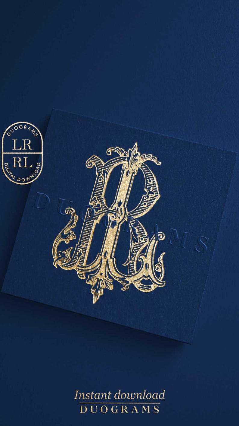 LR RL Vintage Wedding Monogram Logo Designs SVG 2-letters Monogram L R ...