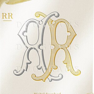 RR Vintage Wedding Monogram Logo R R Wreath SVG - Etsy