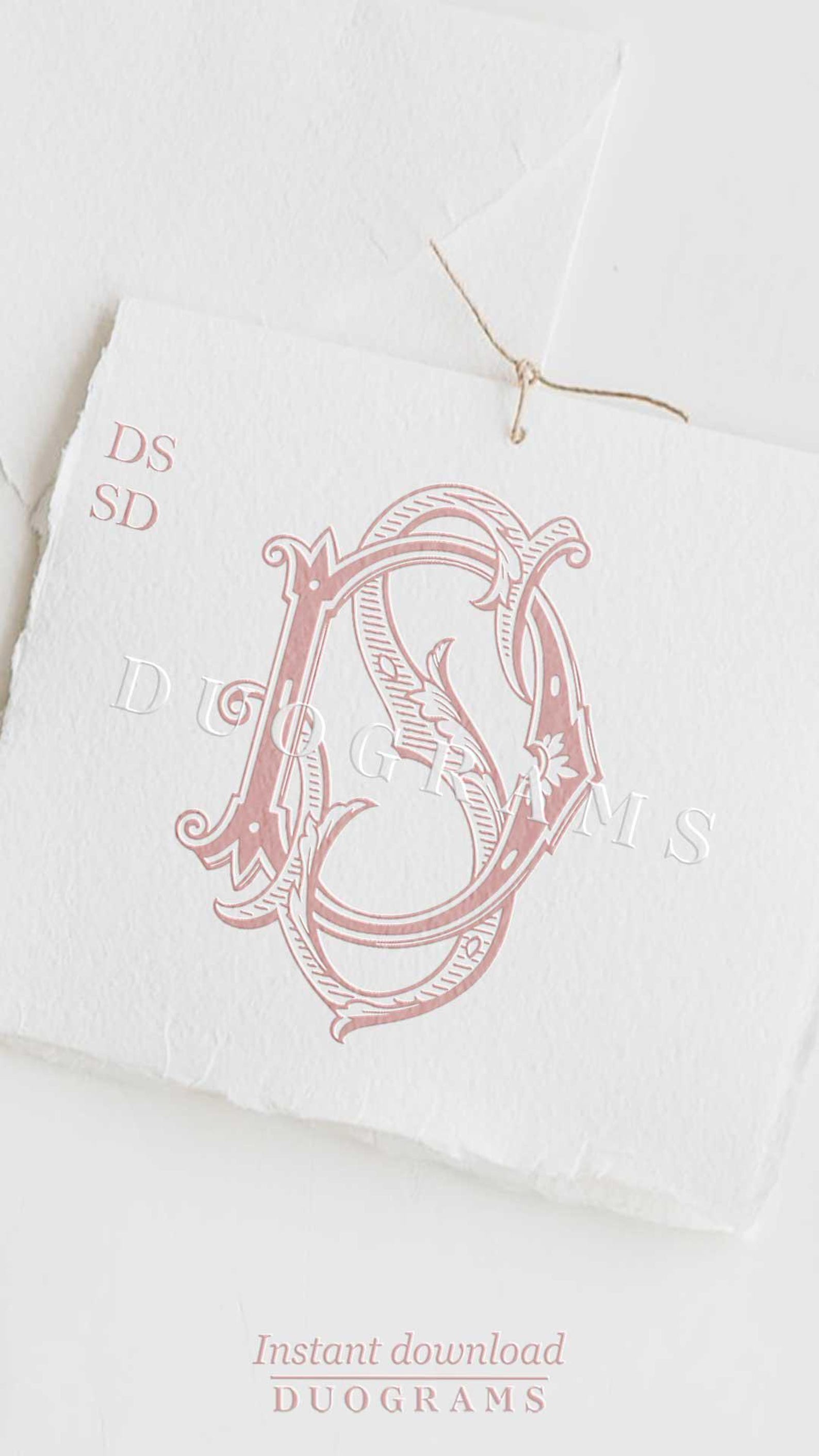 Interlocking Vintage Monogram DS or SD Two Letter Monogram Logo Design ...