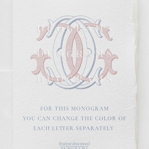 Interlocking Wedding Monogram CG or GC, 2 Letter Monogram Logo Design ...