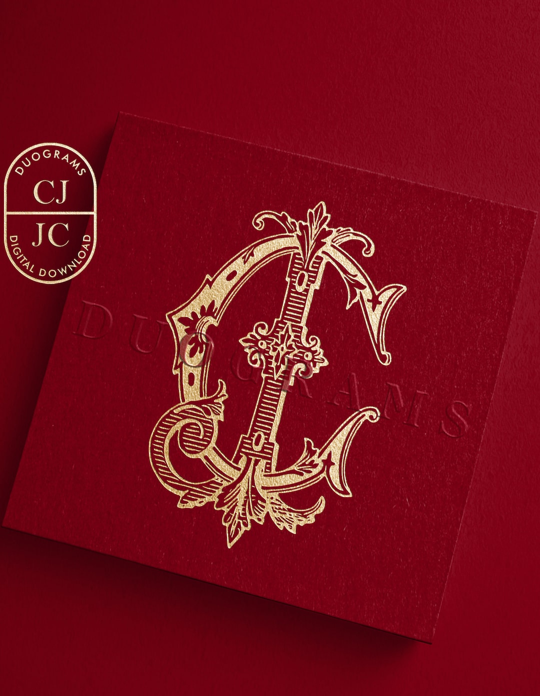 CJ JC Vintage Wedding Monogram Logo Design SVG Two Letters Monogram C J ...