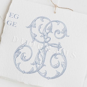 EG GE Vintage Wedding Monogram Logo Design E G Two Letter Monogram G E ...