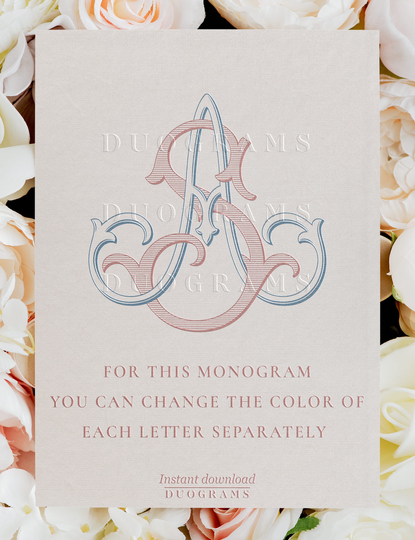 Vintage Monogram Logo Design AS SA Monogram Wreath SVG Digital Download ...