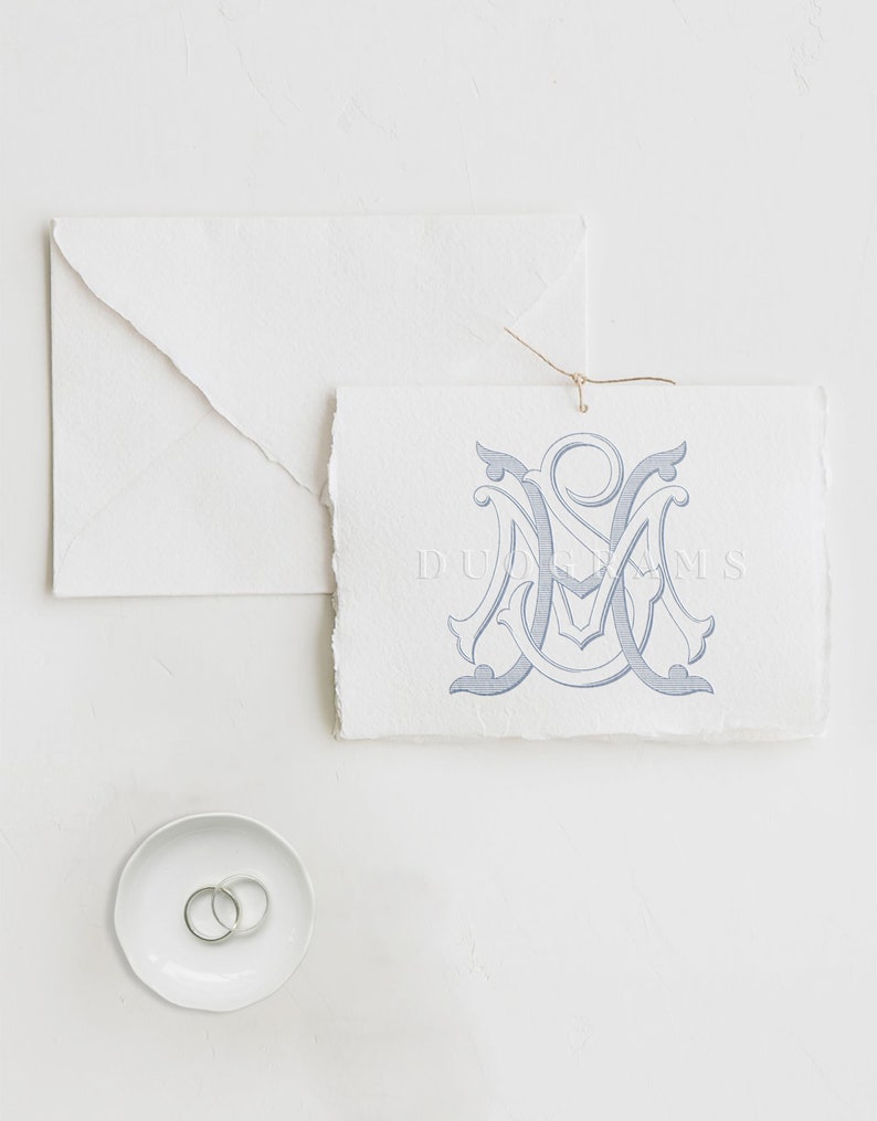 3 Letter Wedding Monogram Logo Design MHS or SHM Instant Download HMS ...