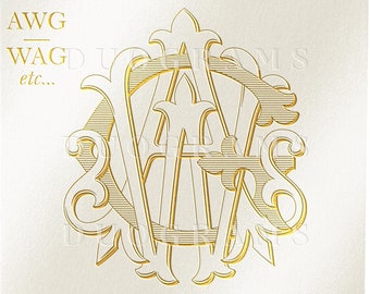 3 Letter Wedding Monogram - Etsy