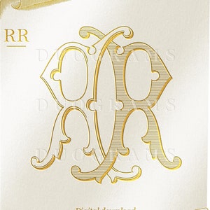 RR Vintage Wedding Monogram Logo R R Wreath SVG - Etsy
