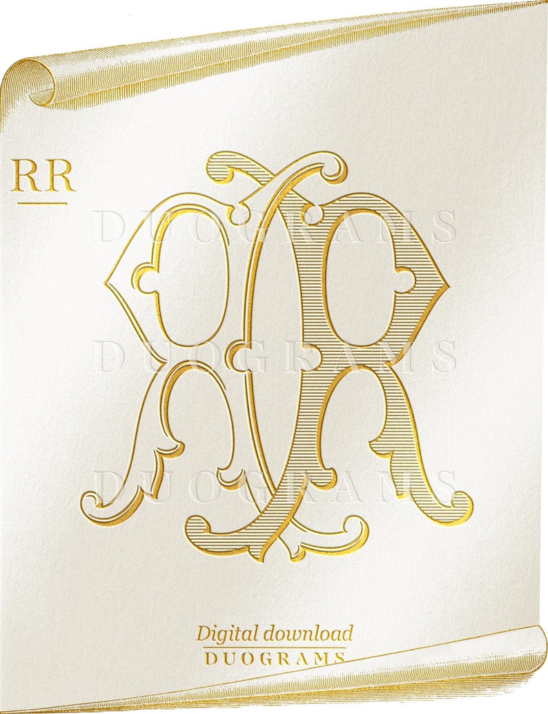 RR Vintage Wedding Monogram Logo R R Wreath SVG - Etsy