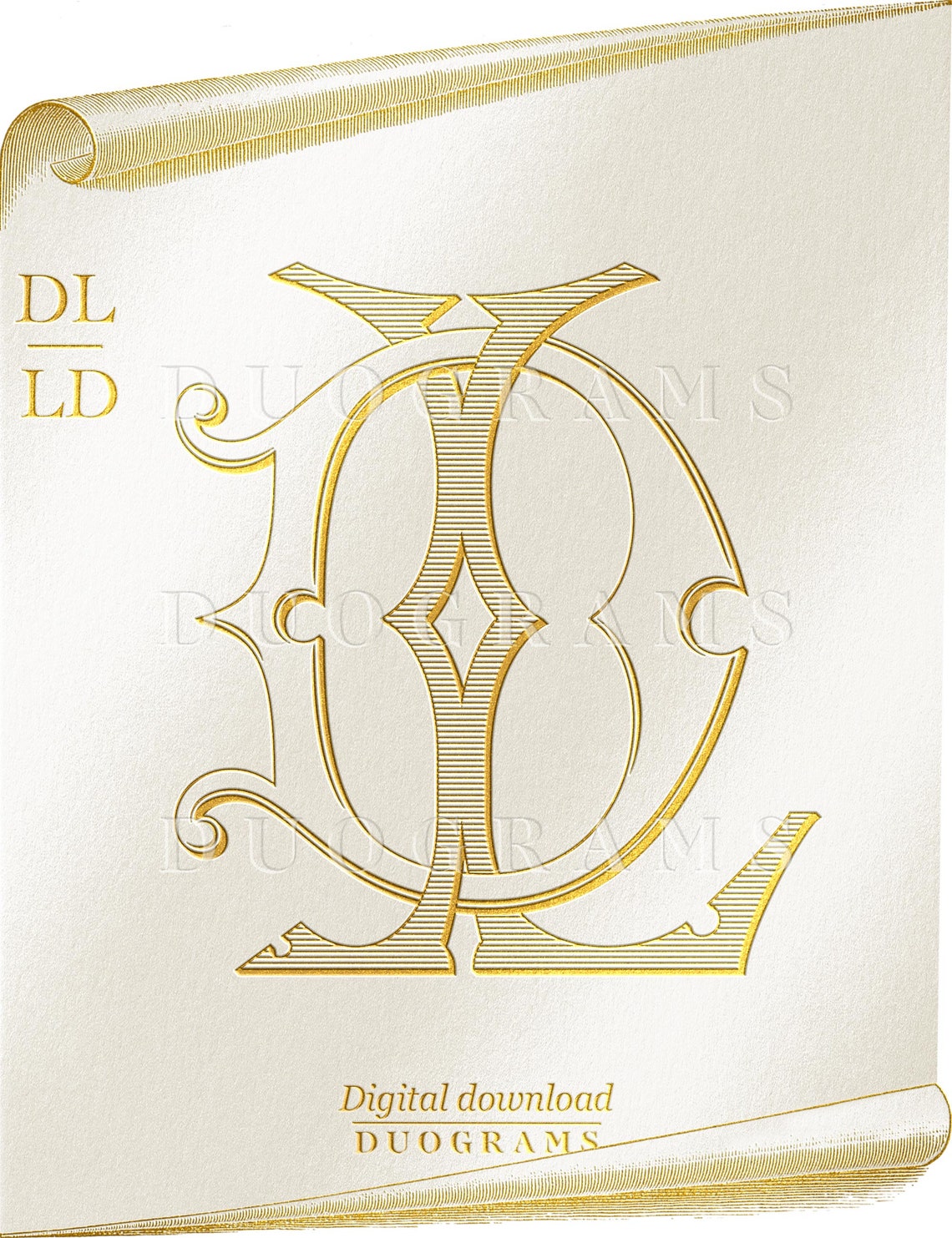 Wedding Monogram Logo Design DL LD Monogram Wreath SVG Digital Download ...