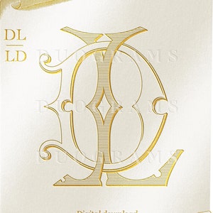 Wedding Monogram Logo Design DL LD Monogram Wreath SVG Digital Download ...