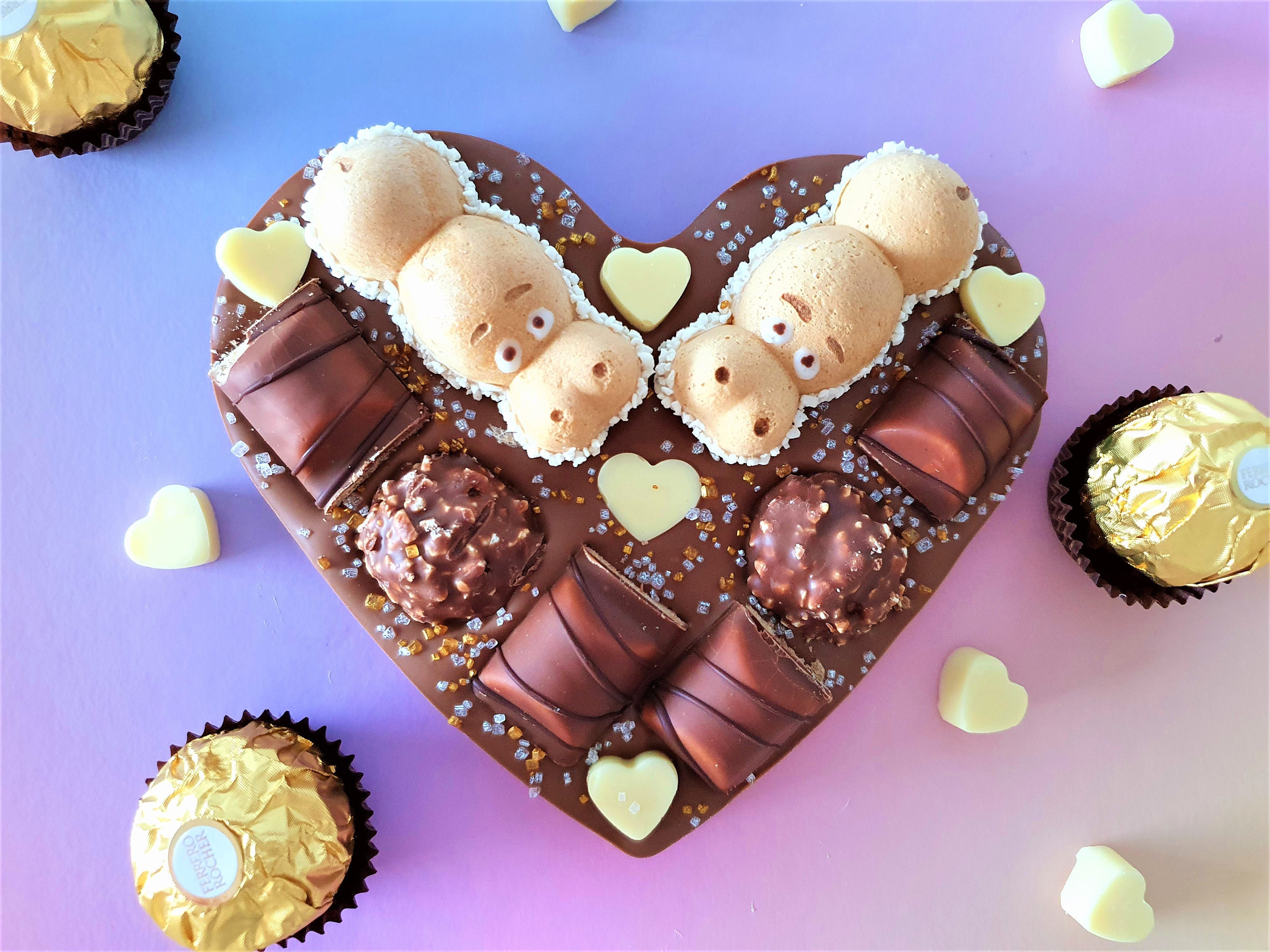 Chocolate Heart Kinder Bueno Happy Hippo Ferrero Rocher Gift | Etsy