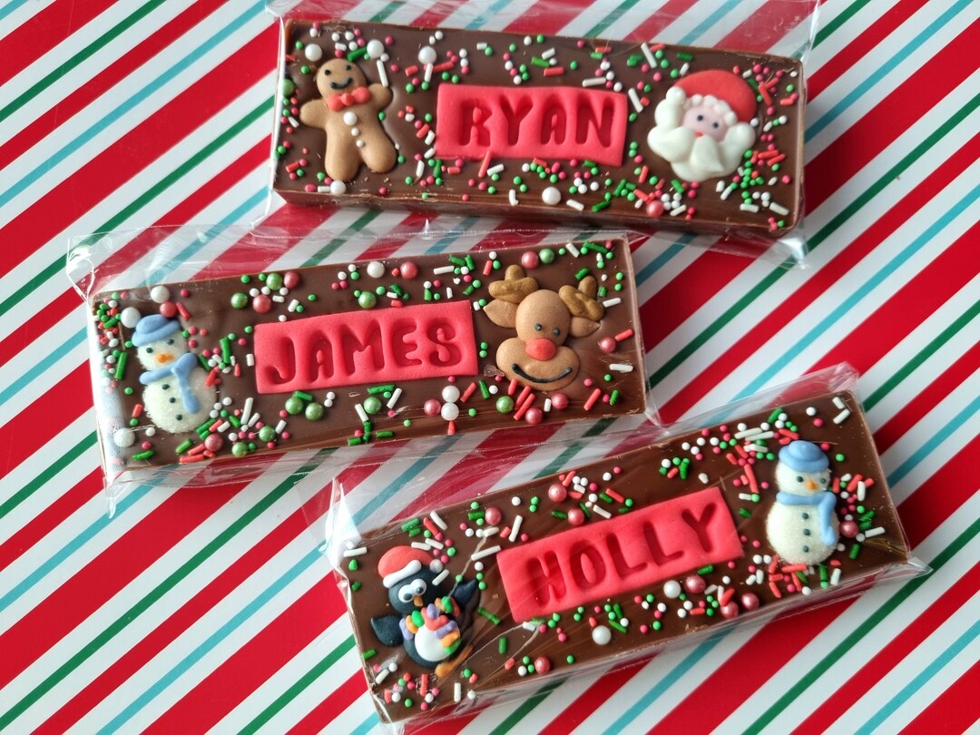 Christmas Personalised Chocolate Bar With a Name, Stocking Filler - Etsy UK