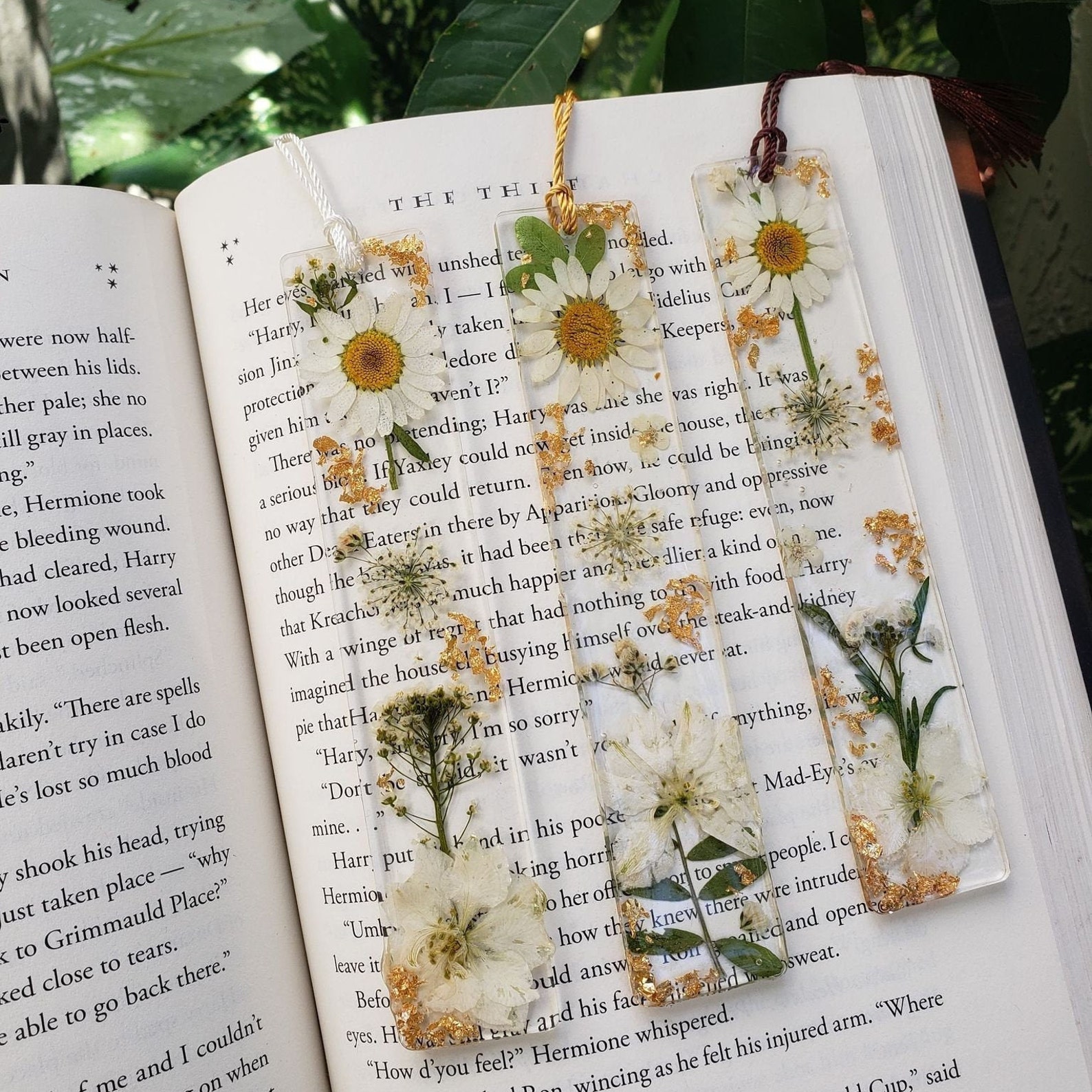 Handmade Pressed Unique Floral and Glitter Bookmarks made to - Etsy UK