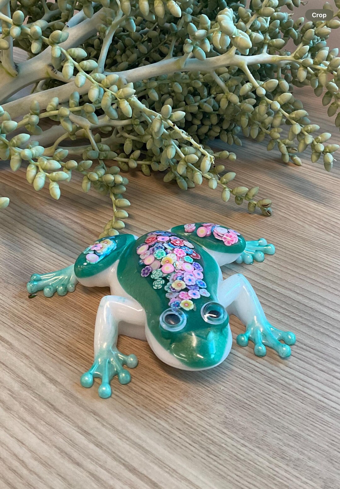 Resin Frog Decor, Frog Resin Figurine, Resin Frog With Real Flowers ...