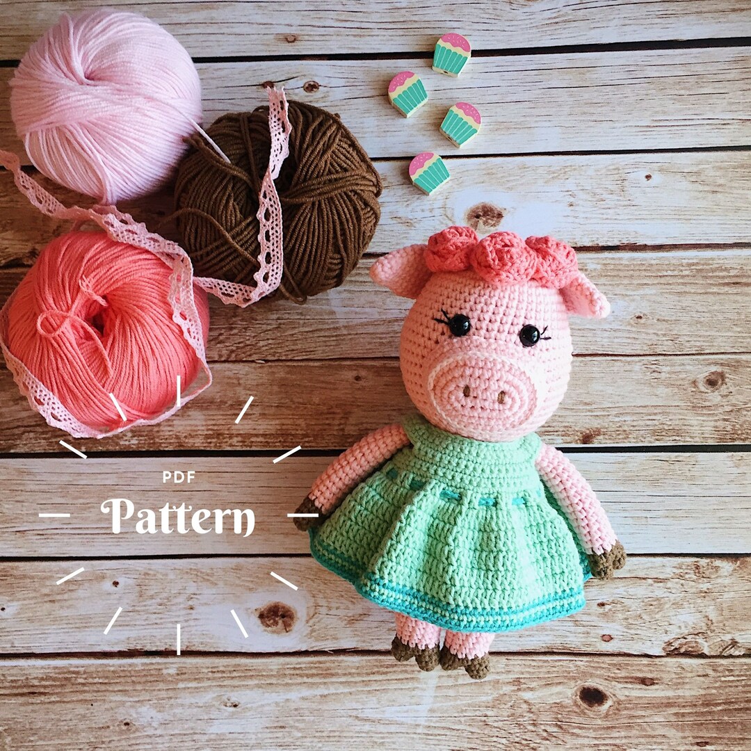 AMIGURUMI PATTERN - Crochet Piggy Pattern, Amigurumi Piggy, Crochet Pig ...