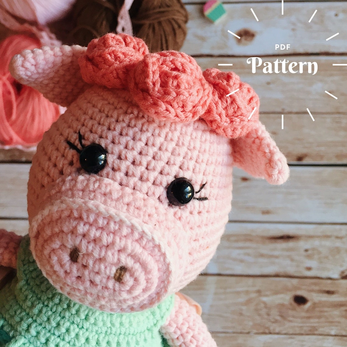 AMIGURUMI PATTERN Crochet Piggy Pattern Amigurumi Piggy - Etsy