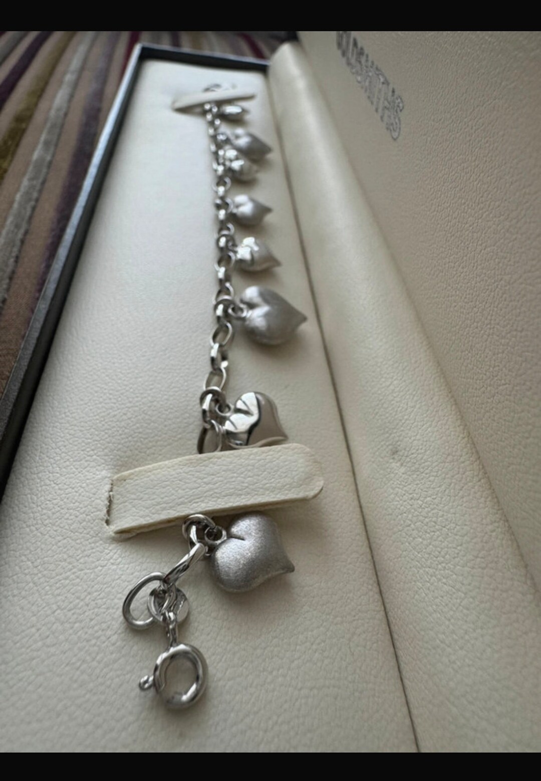 GOLDSMITH Made in Italy Solid White Gold Chain With Hearts BNIB - Etsy