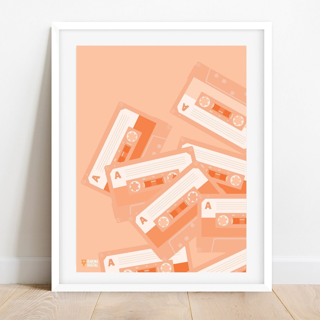 Retro Music Wall Art: Cassette Tapes Printable Poster - DIGITAL ...