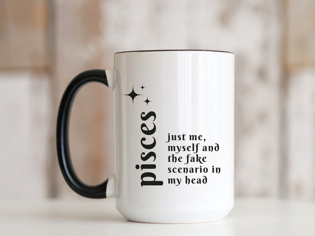 Funny PISCES Mug With Black Handle, Pisces Skinny Tumbler, Pisces ...