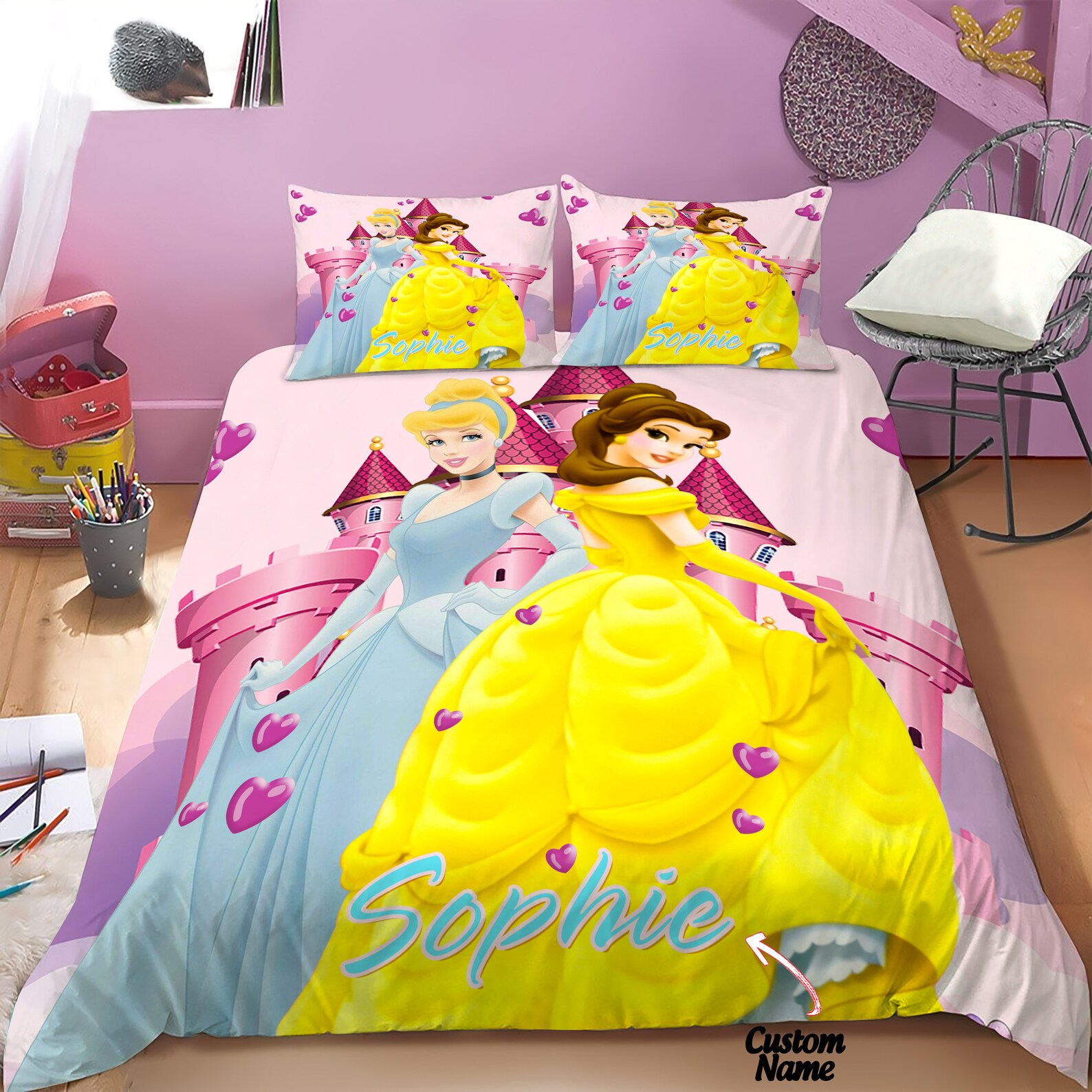 Disney Princess Bedding Snow White Princess Peach Bedding | Etsy