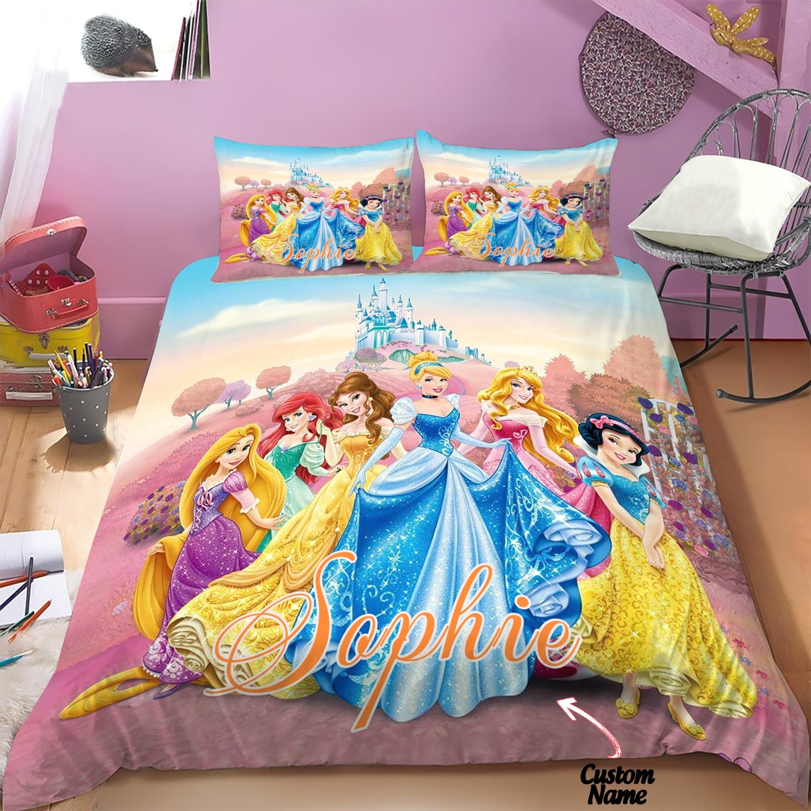 Disney Princess Bedding Snow White Princess Peach Bedding | Etsy