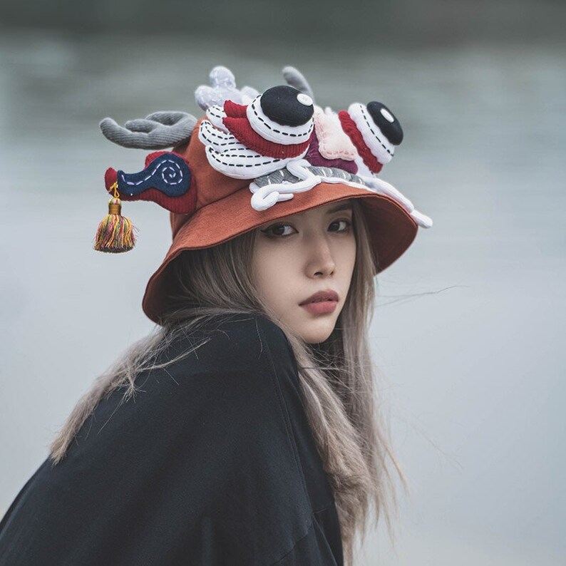 Traditional Embroidered Dragon Hat Chinese Dragon Sun Hat - Etsy