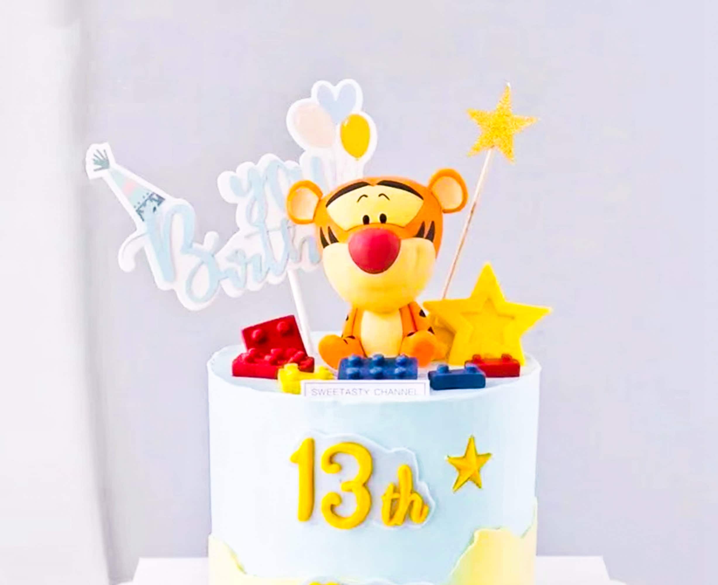 Cute Little Tiger Tigger Doll Cake Topper Birthday Cake Decoration Toy ...