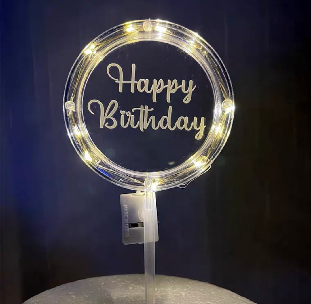 Birthday Cake Decoration With Light Glisten Cake Topper Cake Decoration ...