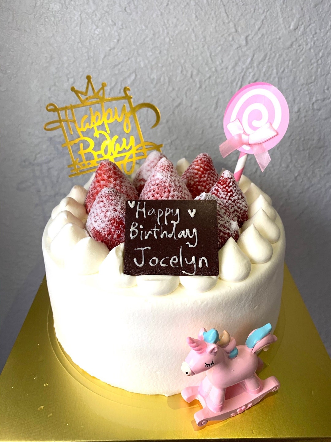 Unicorn Pink Lollipop Cake Topper Birthday Cake Decoration Toy Set - Etsy
