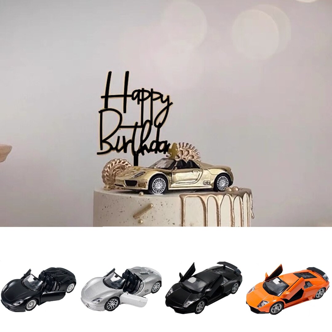 Alloy Material Sports Car Cake Topper/birthday Cake Decoration/toy Set ...