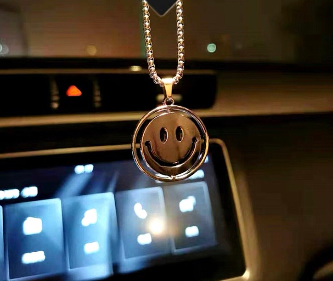 Rotating Steel Smiling Face Crying Face Car Pendant Alloy - Etsy