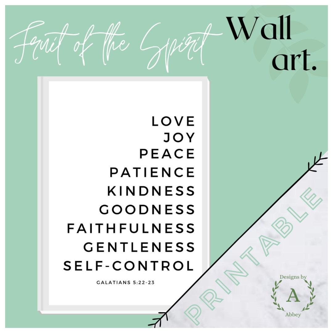 Digital Download- Printable Wall Decor-fruit of the Spirit Love Joy ...