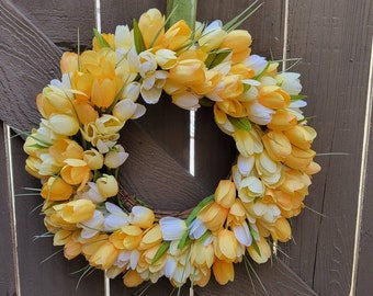 Spring Tulip Wreath - Etsy